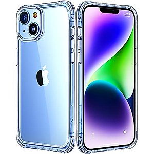 Mkeke for iPhone 14 Case & iPhone 13 Case Clear, [Anti Yellowing] Phone Case for iPhone 13 & 14 with Protective Bumper for Apple iPhone 14/iPhone 13 6.1''[Military Grade Protection]