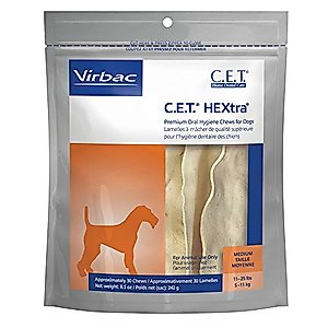 Virbac CET HEXtra Premium Oral Hygiene Chews for Dogs, 11-25 lbs, 8.5 Oz
