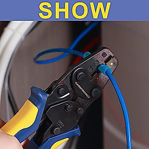 haisstronica Crimping Tool For Heat Shrink Connectors,AWG 22-10 7Inch Ratcheting Wire Crimper Tool