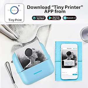 HUIJUTCHEN Mini Thermal Portable Printer for iOS&Android with Hard Protection Storage Case,Bluetooth Inkless Pocket Printer with 11 Rolls of Thermal Paper＆Sticker to Print Photo Receipt DIY