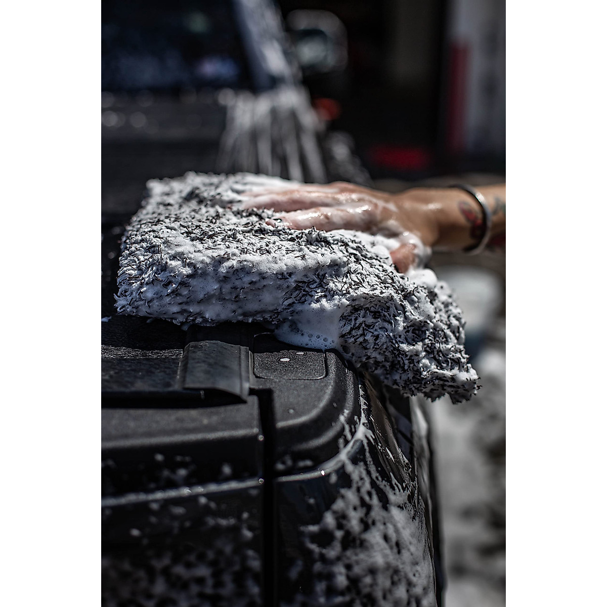 Adam's Microfiber 10” Car Wash Pad - Car Sponge Wrapped in Soft, Plush Fiber Cloth Material, Safe Washing with Any Car Soap, Bucket, Foam Gun, Foam Cannon, Other Cleaning Supplies