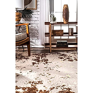 nuLOOM Iraida Contemporary Faux Cowhide Area Rug, 3' 10" x 5', Brown