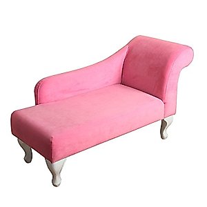 HomePop Youth Chaise Lounge, Pink Velvet