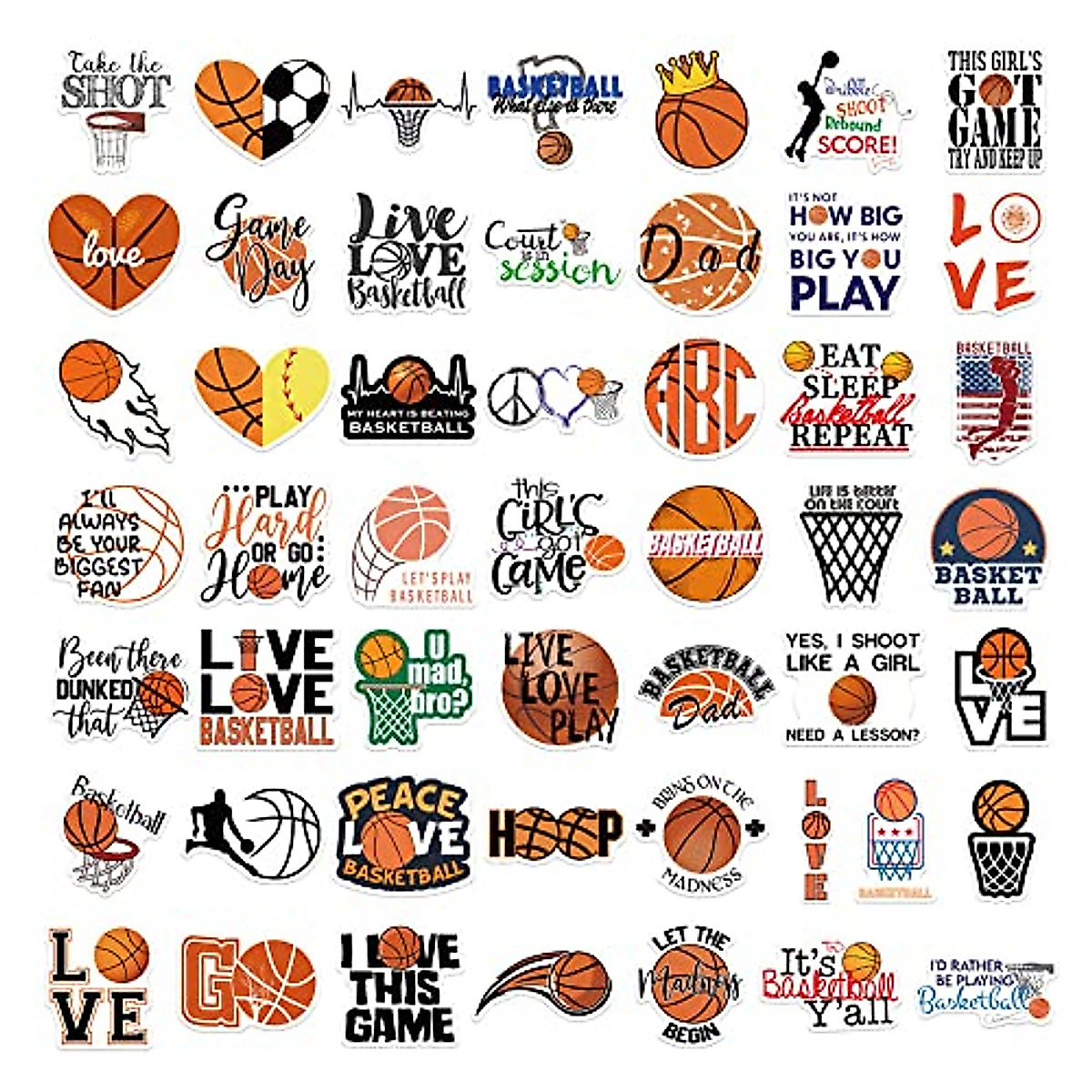 200PCS Sports Stickers Ball Stickers Basketball Baseball Volleyball Soccer Stickers Kids Teens Waterproof Vinyl Stickers for Water Bottles Wall Scrapbooking Laptop Sport Theme Decorations