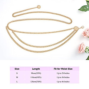 WHIPPY Sexy Bikini Beach Multilayer Metal Waist Chain Women Girls Adjustable Body Link Belts Fashion Belly Jewelry for Jeans Dresses