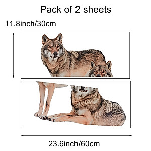 Pinenjoy Lifelike Wolf Wall Decal Wild Animal Wall Sticker 27.6x22inch Removable Self-Adhesive Vinyl Wall Art Decors for Living Room Children Bedroom Nursery Classroom Playroom
