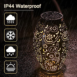 ANTING Solar Lantern Lights Outdoor Hanging Garden Solar Lanterns with Handle LED Light Waterproof Solar Powered Retro Metal Lanterns Decorative for Table Patio Yard Pathway Courtyard Porch