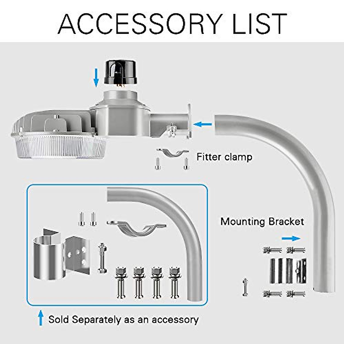 Konlite 45W LED Dusk to Dawn Light- 5800LM - 5000K - 175W MH Equal - UL - Prefect Security Area Light for Barns, Yards, Roadways, Loading Docks and More