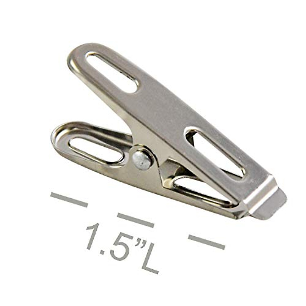 Home-X 10 Pack Stainless Steel Clothespin & Utility Clip Multi-Purpose Stainless Steel Clips, Cord Clothes Pins Utility Clips Clamps Darkroom Photoclips-1.5 Inch