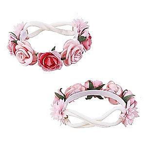 BFNAAgirl Flower Headband for Baby Girl Elastic Baby Floral Headbands Crown Hairbands Hair Accessories for Newborn Infant Toddlers Kids 3pcs/set
