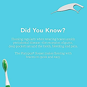 Platypus Orthodontic Flossers and Orthodontic Toothbrush Family Bundle - Designed for Braces -120 Dental Flossers for Braces and 3 Toothbrushes for Braces