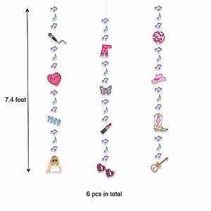 Singer Birthday Hanging Decorations Garland for Fans Music Party Decorations Bachelorette Bridal Shower Decor 6 Packs