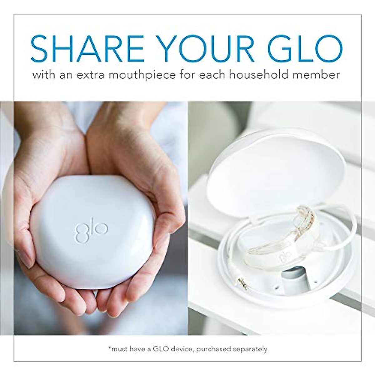 Extra GLO Brilliant Light & Heat Mouthpiece For Use With The GLO Teeth Whitening Device - Latex Free, 1 Count (Pack of 1)