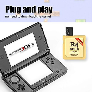 2023 Update Wood Version R4 Card R4 SDHC Adapter with 64GB TF SD Card for DS DSI 2DS 3DS NDS, No timebomb