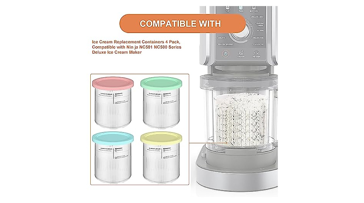 Ninja Creami NC500/NC501 Pints (4-Pack) - Zomixzo Compatible