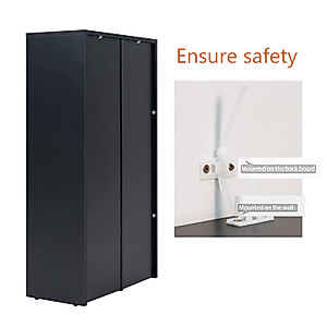 Sunon 3 Shelf Wood Bookcase Freestanding Display Shelf Adjustable Layers Bookshelf for Home Office Library Small Narrow Space (Black, 3-Layers)