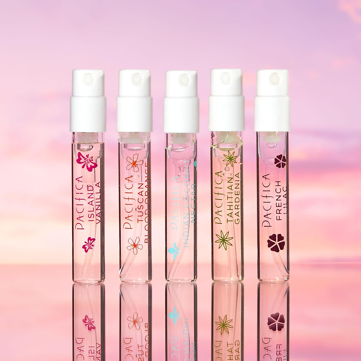 Pacifica Beauty, Wanderlust Spray Perfume Trial Set, Featuring Island Vanilla Mini, 5 Scents, Fragrance Sampler Gift Set, Natural + Essential Oils, Clean, Vegan + Cruelty Free
