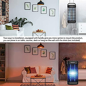 AMUFER Bug Zapper Indoor,Electric Mosquito Zapper with 20W UV Light,4400V Powerful Electric Shock Mosquito Trap, Fly Zapper(Black)