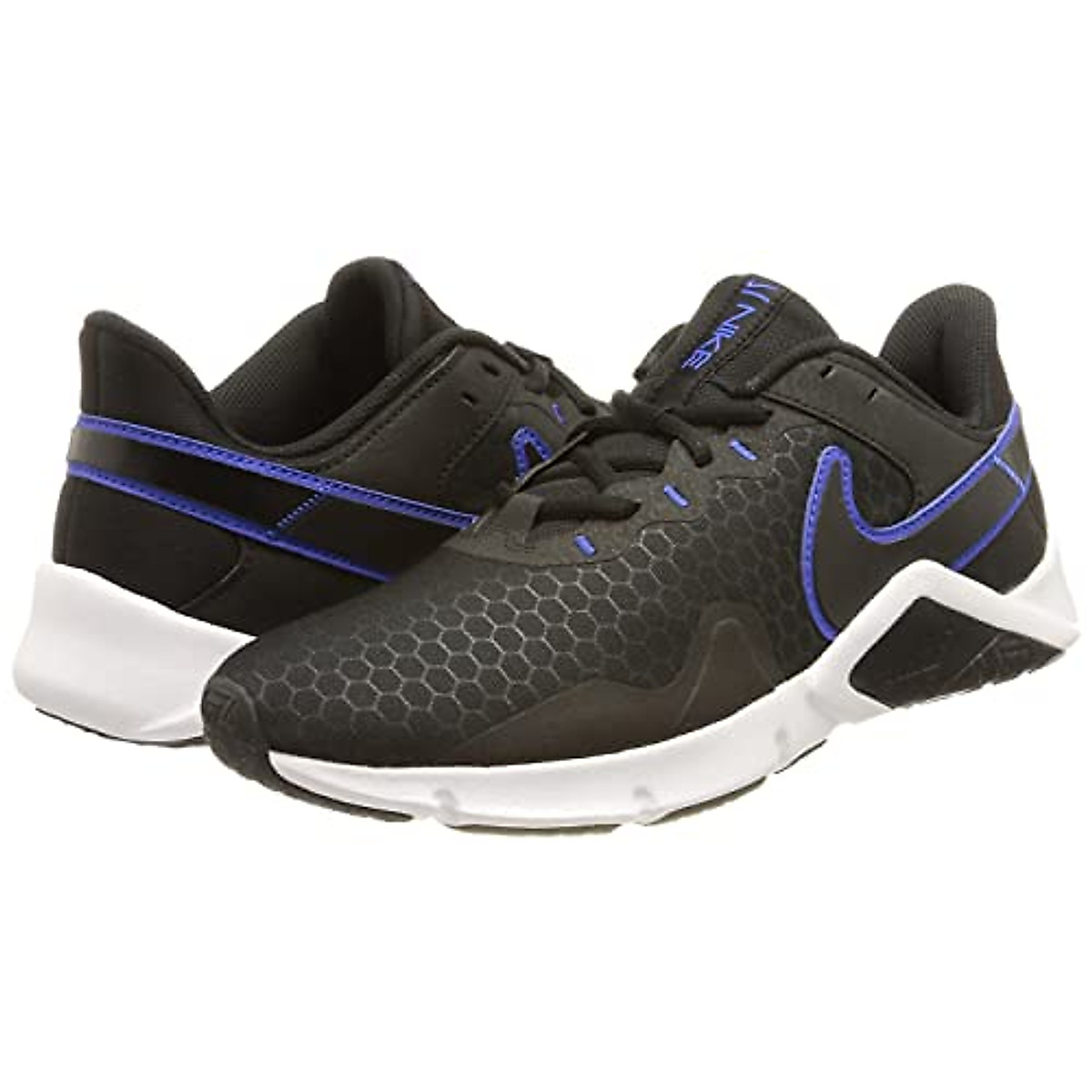 Nike "Legend Essential 2" (CQ9356-403) Men's Training Shoes, Black/Racer Blue, Size: 10.5
