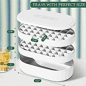 Jasilon Ice Cube Tray with Lid and Bin and Scoop for Freezer, [BPA FREE] Easy Release 72 Small Mini Ice Cube Trays with Cover Storage Container, Ice Cube Maker Ice Cube Mold Ice Cube Bin (White)