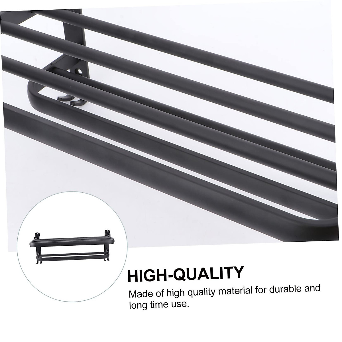 PRETYZOOM 1 Set Storage Rack Bath Towel Rack Towel Racks Bar Black Towel Hook Hanger Organizer Black Stand Vintage Bathroom Towel -Mounted Aviation Aluminum Space Aluminum