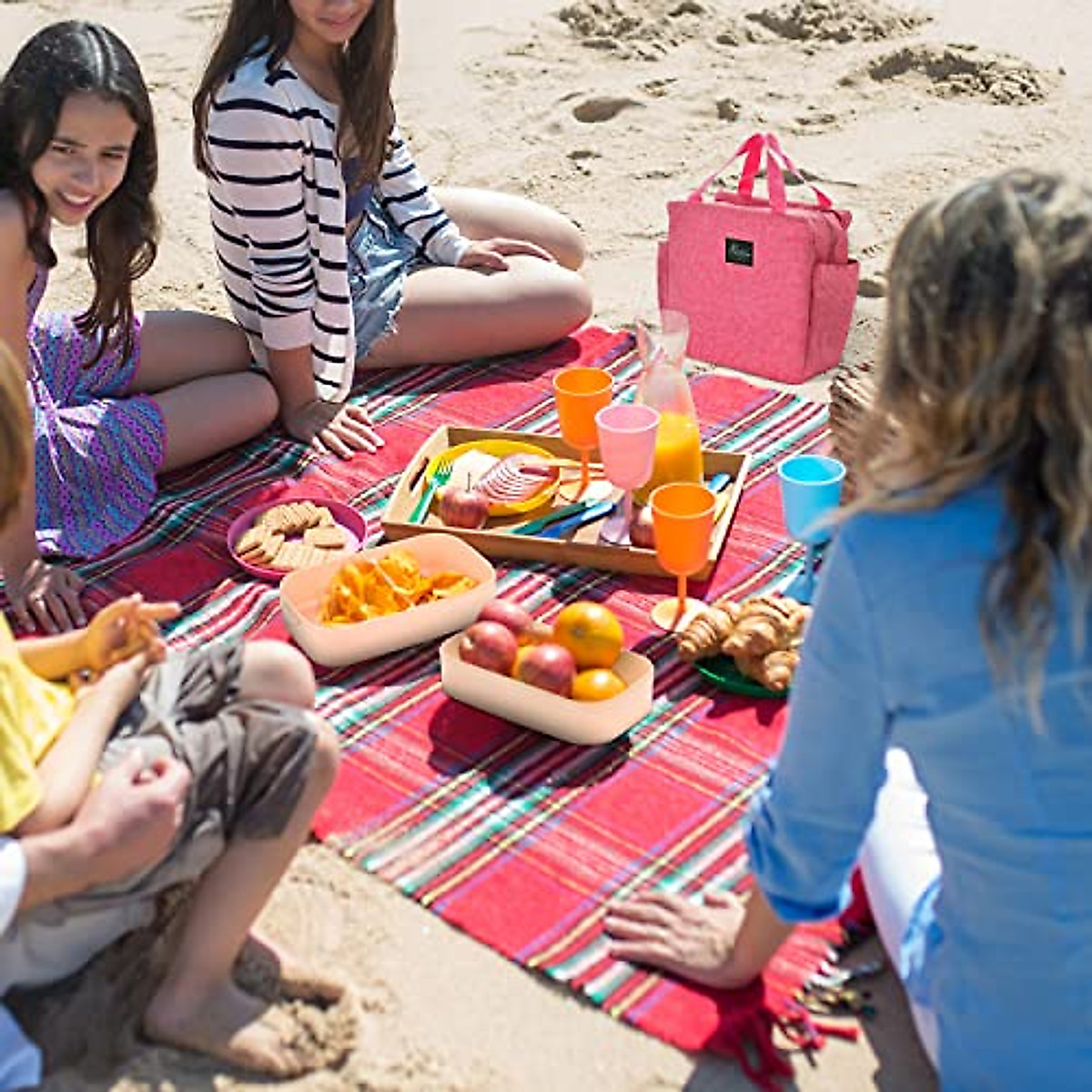 PVSpro JUST FOR YOU Bento Box Set with Insulated Tote, Mug & Cutlery Set, Stackable Bento Box for Lunch, Bento Kit Lunch Box with Handle, Large Bento Lunchbox Container, Japanese Bento (Pink)