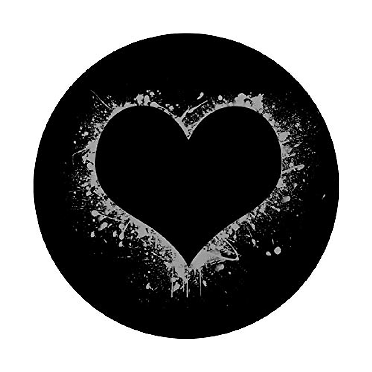 Heart Black PopSockets Swappable PopGrip