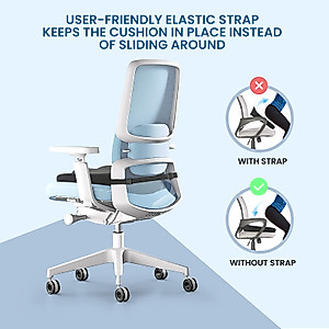 GSPSCN Ergonomic Memory Foam Seat Cushion, Driver Seat Cushion Pad to Improve Driving View,Non-Slip Sciatica & Back Coccyx Tailbone Pain Relief Pillow - Office Chairs,Car Seat,Wheelchair Cushion