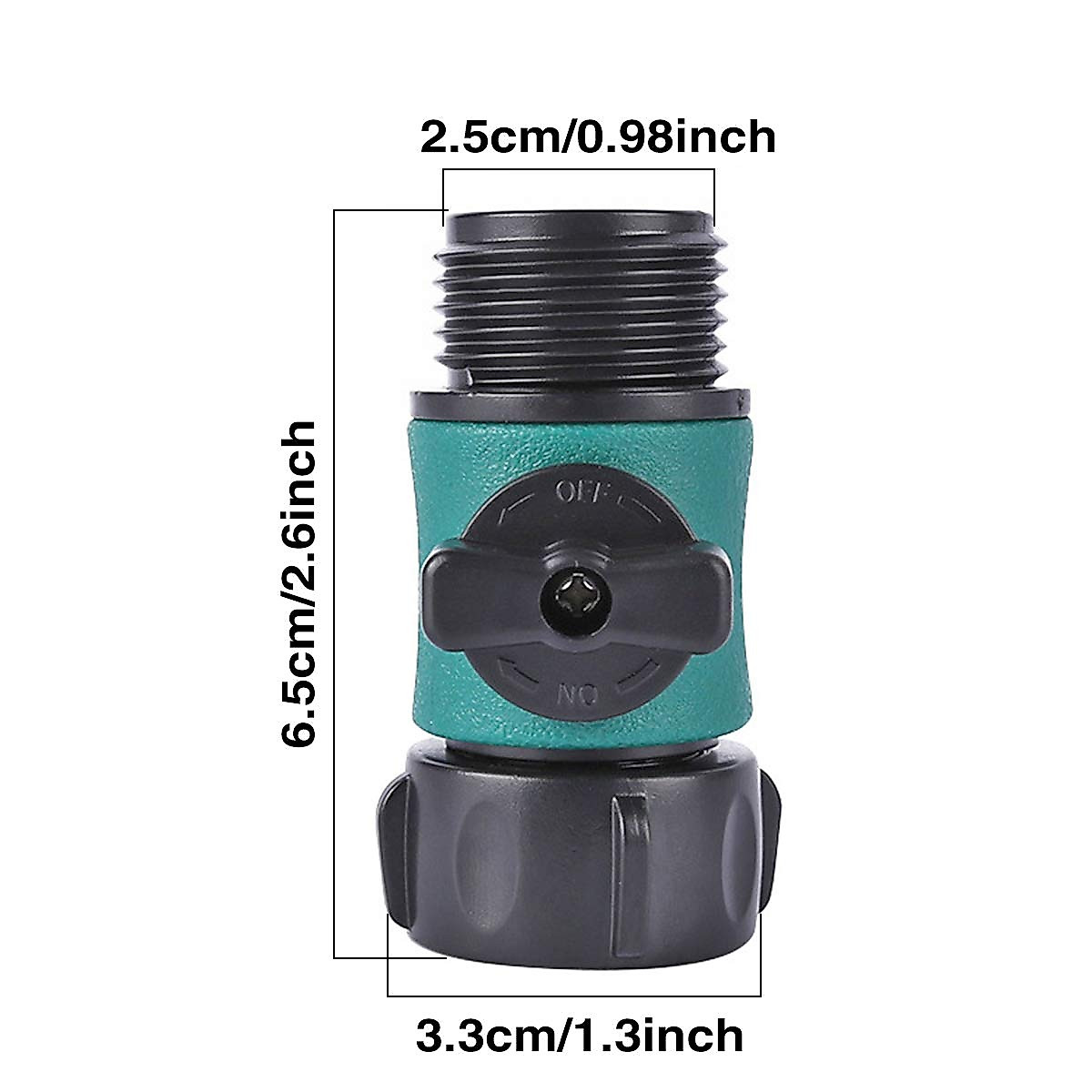 JUSONEY Shut Off Valve, Water Hose Turn Off Valve Garden Hose Connector Set with Rubber Gaskets (12PCS)+Leak-Free Ball Valve (6PCS) Standard 3/4" Thread