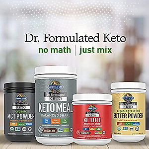 Garden of Life Dr. Formulated Ketogenic Meal Balanced Shake Powder, Truly Grass Fed Butter & Whey Protein Plus Probiotics, Non-GMO, Gluten Free, Paleo Replacement, Vanilla, 23.7 Oz