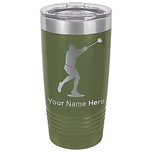 LaserGram 20oz Vacuum Insulated Tumbler Mug, Hammer Throw, Personalized Engraving Included (Camo Green)