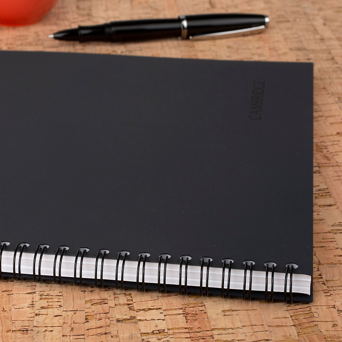 Cambridge 06132 Side Bound Guided Business Notebook, Linen, Meeting Notes, 11 x 8 1/4, 80 Sheets, Black