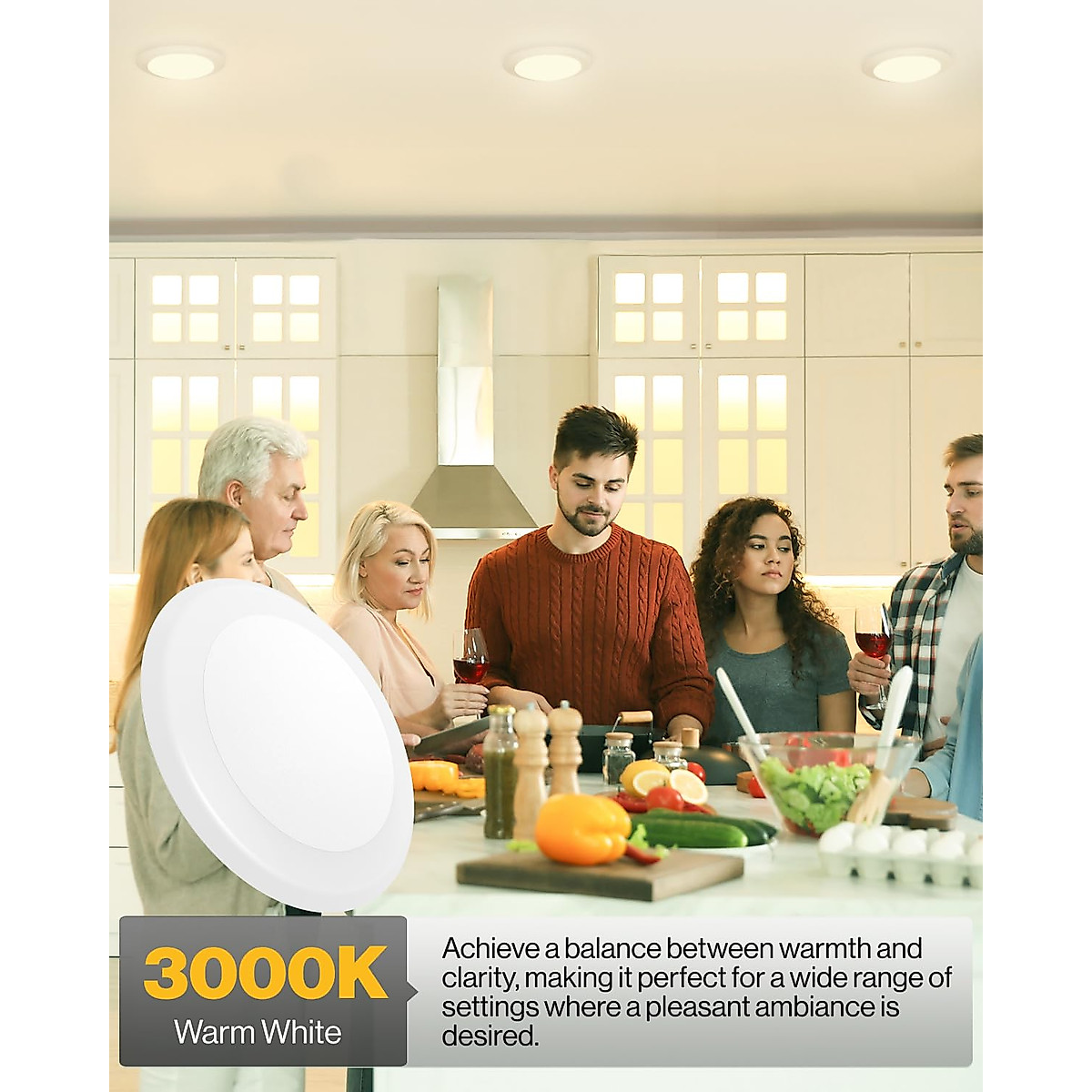 Sunco 24 Pack 5/6 Inch LED Disk Lights, Flush Mount Disc Recessed Ceiling Can Lighting, 1050 LM, 3000K Warm White, Dimmable, 15W=75W, Damp Rated ETL