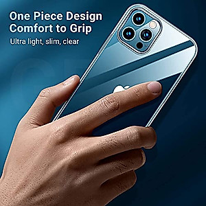TORRAS Crystal Clear Compatible for iPhone 12 Case, Compatible for iPhone 12 Pro Case, [Against-Yellowing][Stronger X-Shock Protection] Shockproof Soft TPU Slim Thin Phone Case