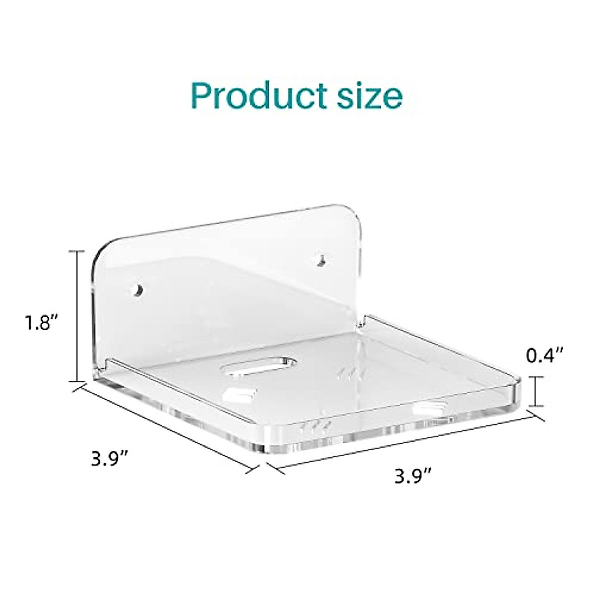 Wall Mount Floating Shelves for 2 Pcs Security Camera Shelf Mini Speaker Other Small Items in Bedroom Bathroom Kitchen Living Room Clear Mini Shelf Flexible Use for Wall Space(S+L)