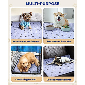 Fostanfly Washable Pee Pads for Dogs, 2 Pack 28''*34'' Large Ultra-Absorbent and Leak-Proof Reusable Potty Training Pads Puppy Pads Dog Pee Pads for Dogs and Cats of Add 8 Lanyards