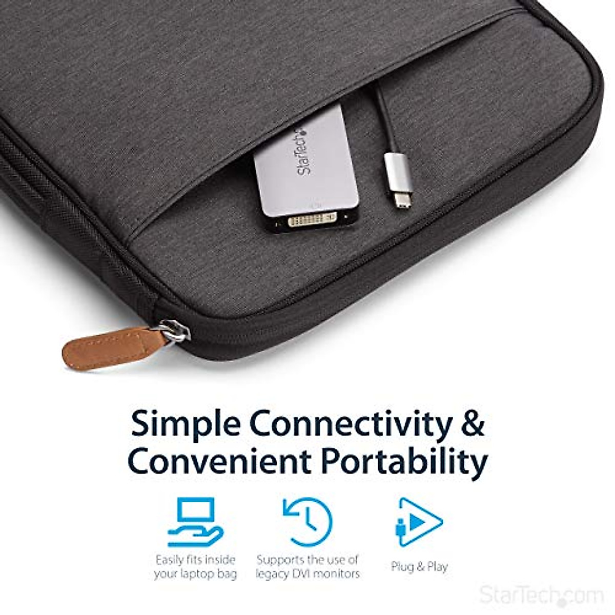 StarTech.com USB 3.1 Type-C to Dual Link DVI-I Adapter - Digital Only - 2560 x 1600 - Active USB-C to DVI Video Adapter Converter (CDP2DVIDP), Space Gray