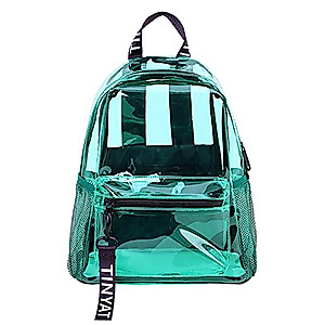 YJMKOI Clear Backpack for Girl-Boy Heavy-Duty Transparent School Bag Suitable for Study, Beach, Stadium, and Safe Travel