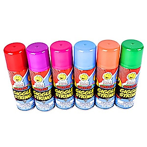 Sunny Days Entertainment Giggle String 2-Pack 3 oz. | Bright Colored Celebration Silly Streamers | Non-Toxic Party Favor for Kids and Adults | Colors May Vary