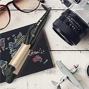 1.25 Inch Hair Straightener and Curler 2 in 1 Curling Iron & Flat Iron Tourmailine Ceramic, 275℉-425℉ Temperature Adjust, Dual Voltage Travel Use