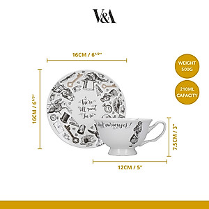 V&A Alice in Wonderland Cup and Saucer, 210 ml (7 fl oz)