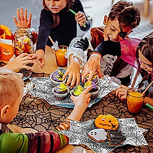 150 Pcs Halloween Themed Wax Paper Sheet Food Sandwich Wrapping Paper Waterproof Oil Proof Deli Paper Sheets Deli Sheets Food Picnic Paper Liners Wrapping Tissue for Kitchen Food Supply (Black Spider)