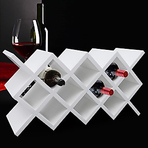 CeRaBuRET Ten-Cell Wine Rack, Wine Bottles Rack Wall-Mounted Wine Holder Shelf Liner Wine Cabinet Shelf, Countertop Free-Standing Wine Rack for Holding All Kinds of Wine  