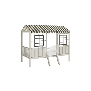 Little Seeds Rowan Valley Forest Loft Bed, Grey/Taupe, Twin