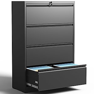 BIZOEIRON Lateral File Cabinet,Steel Storage File Cabinet for Letter/Legal/F4/A4 Size…