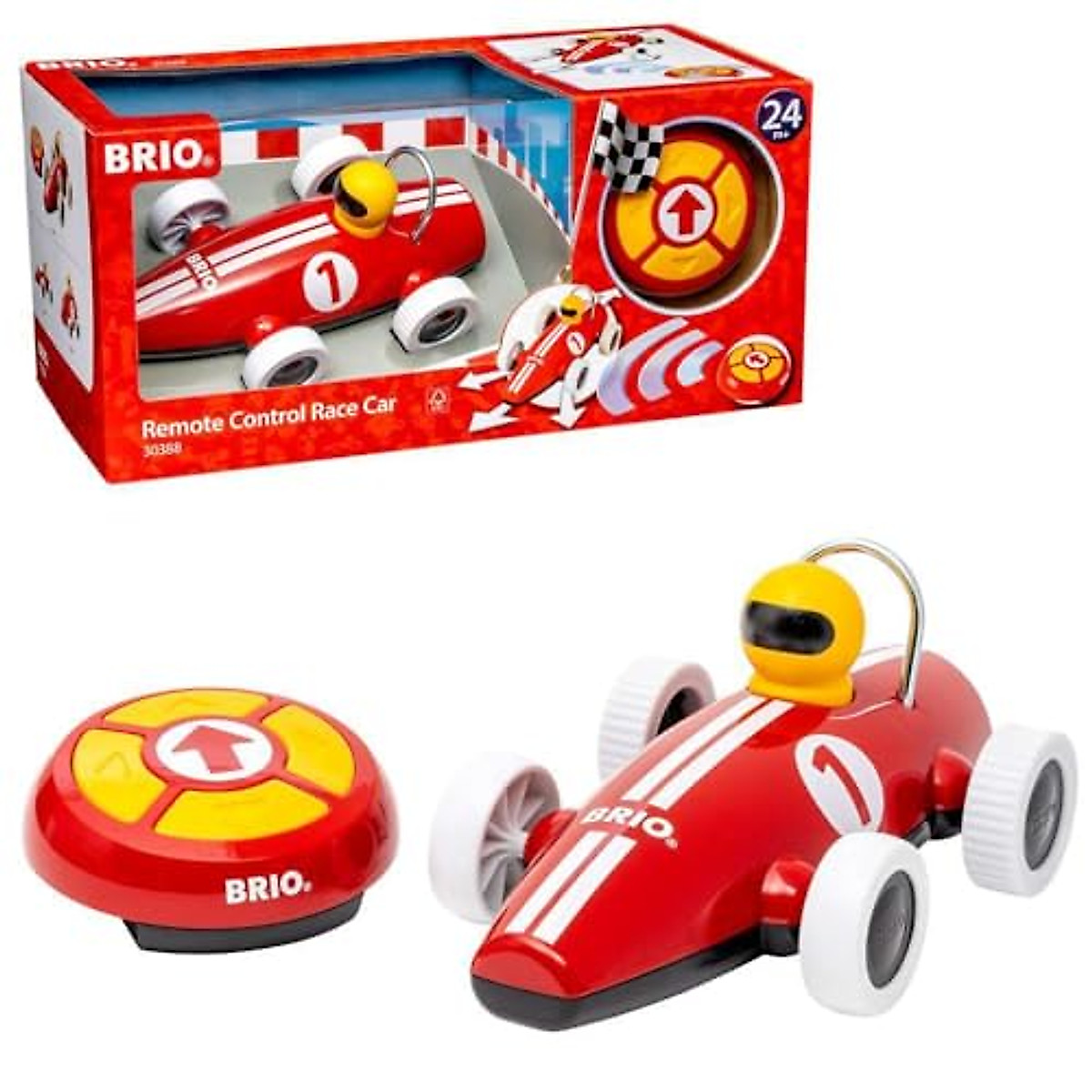 BRIO 30388 Remote Control Race Car - Interactive Racing Toy for Toddlers | Age Appropriate Design | High Impact-Resistant Plastic | Skill Development | Safety Assured