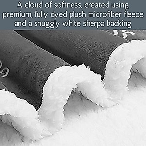 FILO ESTILO Grandma Blanket, Grandma Gifts from Granddaughter, Grandchildren, Unique Grandmother Birthday Gifts, Throw Filled with Words of Love & Appreciation 60x50 Inches (Grey, Sherpa)