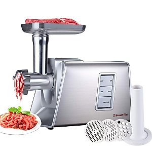 Sunmile SM-G73 Heavy Duty Electric Meat Grinder and Sausage Stuffer Maker 1000W Max with Stainless Steel Cutting Blade and 3 Cutting Plates and 1 Big Sausage Stuff, ETL Certificated