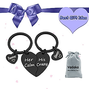 Vadaka Valentine's Day Boyfriend Gift from Girlfriend Couple Keychain Gift Anniversary Jewelry Keychain for Husband Wife His and Her Gifts Fiance Fiancee Gift Wedding Birthday Gifts for Women Men