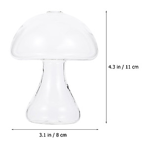 BESPORTBLE 1PC Mushroom Glass Vase Flower Planter Vase Transparent Terrarium Vase Container for Hydroponic Plants Home Dorm Garden Decor (Style2)